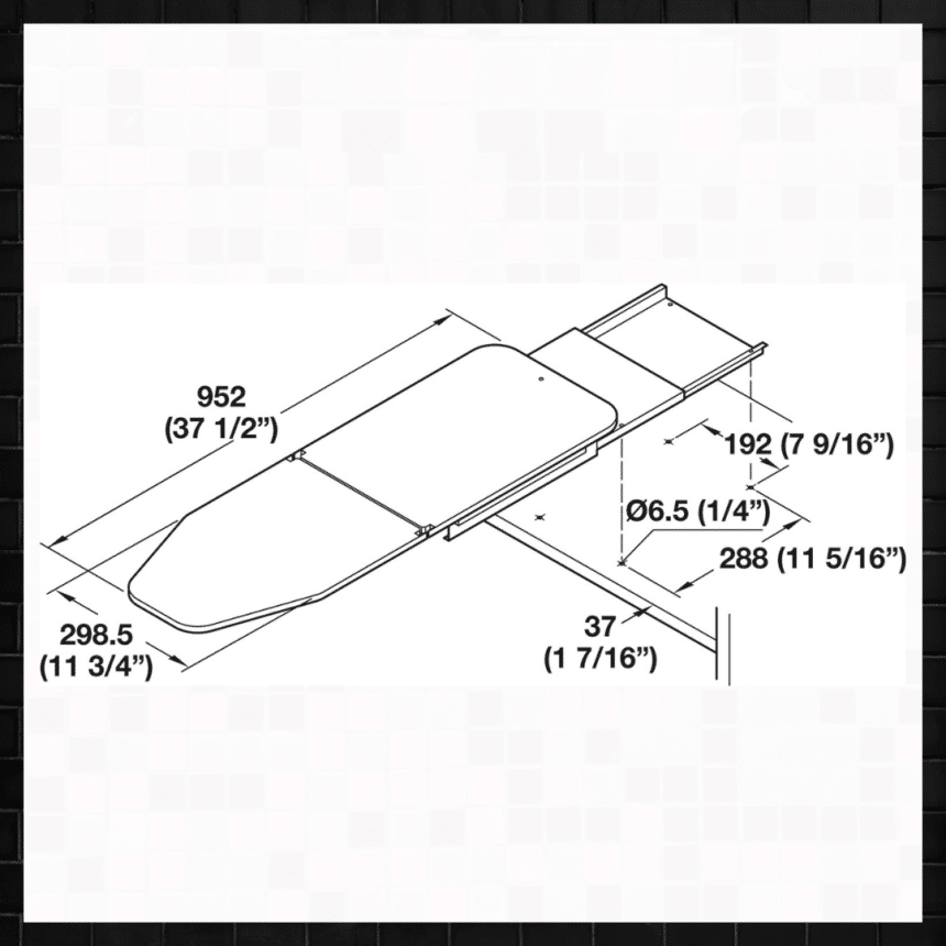 Hafele Ironfix Ironing Board | Shelf Mounted Ironing Board