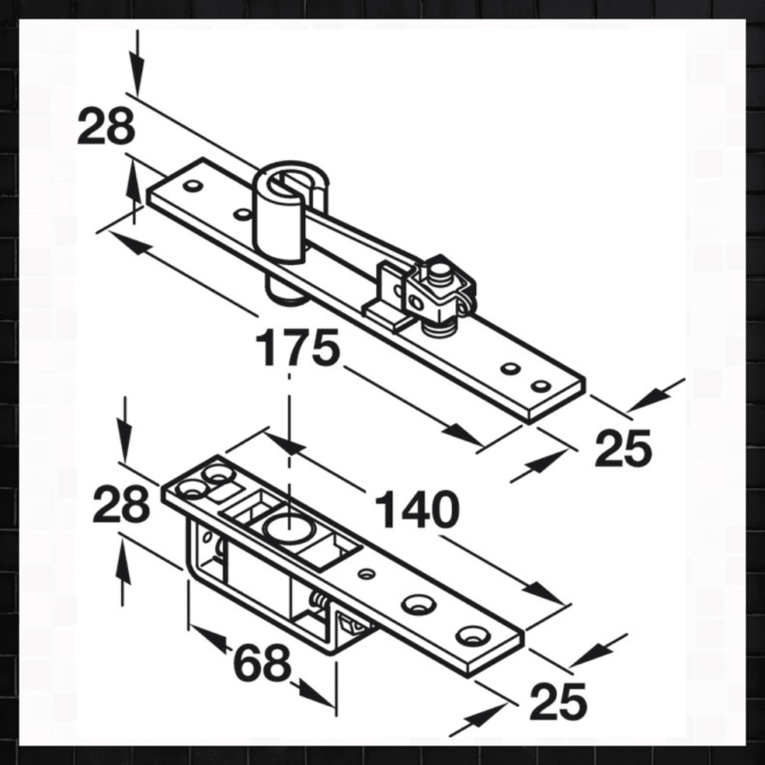 HAFELE ADJUSTABLE BARREL HINGE FOR DOUBLE ACTION SWING DOORS GEZE Acts