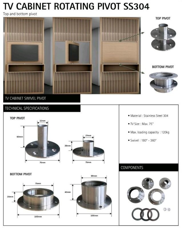 TV Rotating Bearing – Top & Bottom Stainless Steel